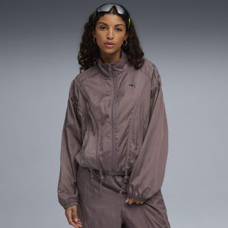 Puma Veste oversize tiss&eacute;e DARE TO Femme, V&ecirc;tements, Violet, XXS