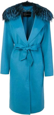 Versace Knielanger Mantel - Blau