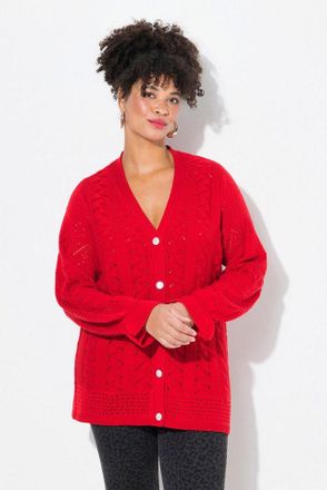 Miamoda Strickjacke Strickjacke Langarm mit Volant