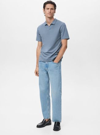 Mango Polo coton piqué bleu indigo - Homme - XXL - MANGO MAN