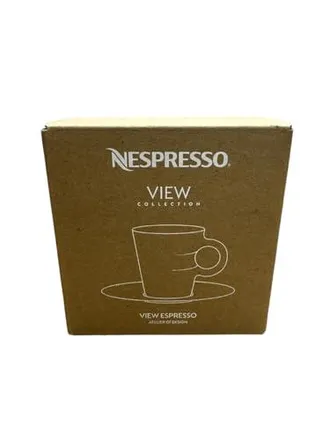 Nespresso Lot de 2 tasses en verre &agrave; expresso et soucoupes (80 ml) - Nespresso View Collection