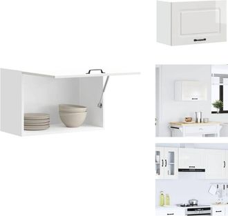 vidaXL Küchen-Hängeschrank Kalmar Hochglanz-Weiß Holzwerkstoff - Küchen-Wandschrank - Küchen-Wandschränke - Wandschrank Küche - Küchenschrank