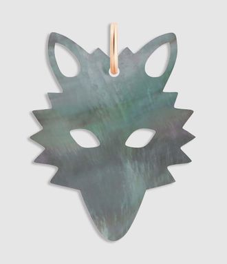 Ginette NY Pendentif Wolf Nacre Noire Or Rose