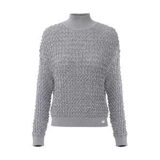 Elisabetta Franchi Boucl&eacute;-Pullover mit Stehkragen und Pailletten - - Knitwear - Damen - Grau - XS