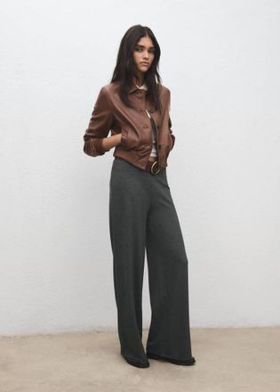 Mango Gerade Hose mit Stretchbund grau - Damen - XS - MANGO