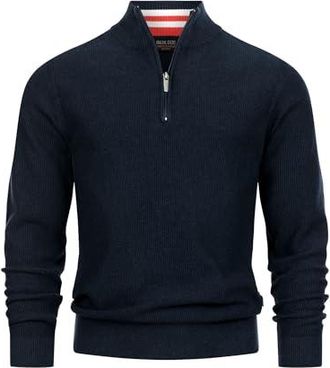 Indicode INBull Pull en tricot pour homme 100 % coton avec col zippé | Pull pour homme, Sky Captain, XXL