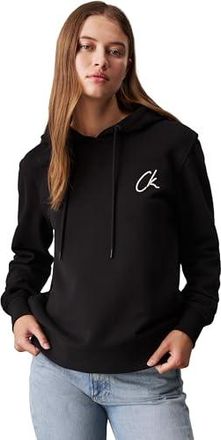 Calvin Klein Jeans EMBROIDERED CK REGULAR HOODIE Sweat à capuche à enfiler Femme, Noir (Ck Black), 3XL