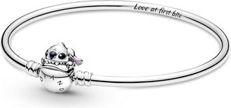 Pandora Moments Disney Beißender Stitch Verschluss Armreif aus Sterling-Silber, Disney x Kollektion, Gr. 19, 591683C01-19