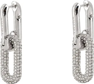 Marc Jacobs Womens Pop J Marc Pave Drop Earrings - Jacobs Metal Silver Jewelry-Watches
