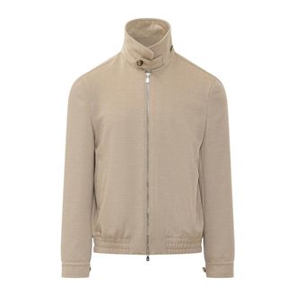 Brunello Cucinelli Veste zipp&eacute;e &agrave; col montant - Homme - Vestes - Beige - Taille: L