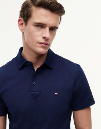 Tommy Hilfiger Polo coupe classique en jersey et tulle - Bleu fonc&eacute;