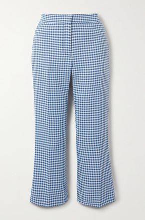 Marni Verk&uuml;rzte Schlaghose Aus Webstoff Mit Gingham-karo - Blau