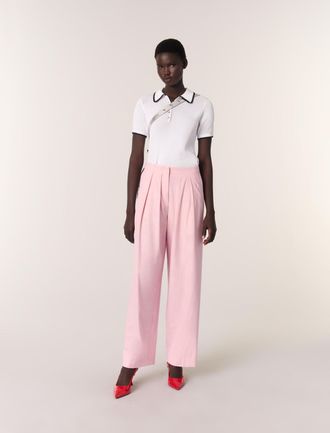 Maje Pantalon De Tailleur - Rose - Taille 34 - Maje