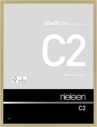 Nielsen Design cadre photo, 30 x 40 cm, aluminium, Or mat, cadre photopour accrocherau format paysage et portrait, verre véritable, C2