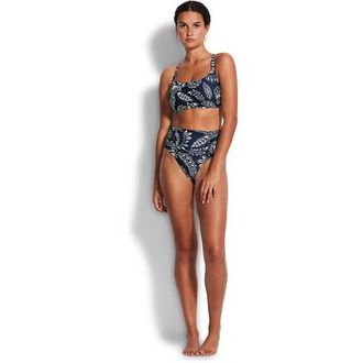 Seafolly Damen Bikinioberteil Folklore F Cup Halter Bra