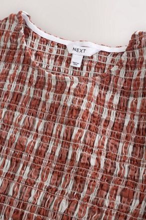 Next Minikleid Gerafftes Minikleid mit Puff&auml;rmeln (1-tlg)