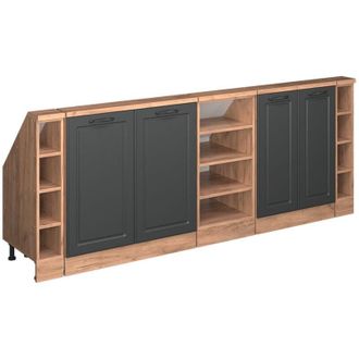 Vicco Dachschr&auml;genschrank Rion, Goldkraft Eiche/Anthrazit Landhaus, 5er Set, Vicco