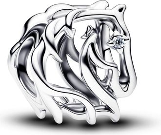 Pandora Moments Pferd Offen gearbeitetes Charm aus Sterling Silber mit Zirkonia, Kompatibel Moments, 794430C01