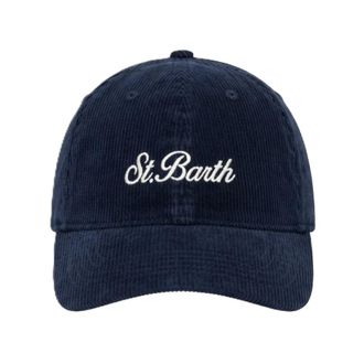 MC2 Saint Barth Casquette de baseball en velours c&ocirc;tel&eacute; - Homme - Accessoires - Bleu - Taille: ONE Size