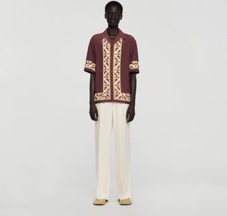 Sandro Chemise fluide &agrave; imprim&eacute; contrast&eacute;