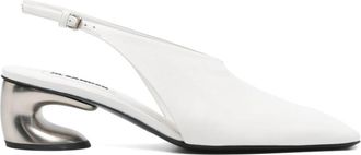 Jil Sander Slingback-Pumps aus Leder 50mm - Wei&szlig;
