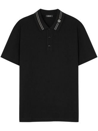 Versace polo à logo Medusa brodé - Noir