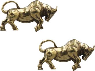 BESPORTBLE 2Pcs Stierfigur Kuh Statue Stier Skulptur Tierkreis Ochsen Skulptur 2021 Chinesische Neujahr Rinder Figur Feng Shui Viel Glück Ornamente Fee Garten Ku