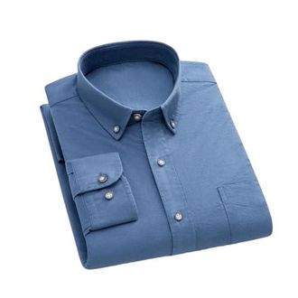 Generic Chemise &agrave; manches longues pour homme, coupe classique, poche simple, coupe ajust&eacute;e, haut d&eacute;contract&eacute;, tissu Oxford doux et solide pour le bureau, C280