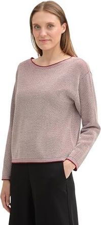 Tom Tailor Référence : 1033125 Pull-Over, 37585-deep Red Bubble Structure, M Femme