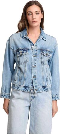 Kocca Femme, Vestes, Bleu, Taille: 40 FR Veste Courte Aspect Denim