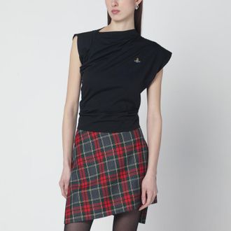 Vivienne Westwood Asymmetric black T-shirt with Orb logo