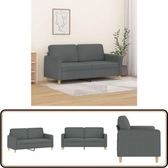 vidaXL 2-Sitzer-Sofa Dunkelgrau 140 cm Stoff - 2-Sitzer Sofa - Grau Sofa - Wohnzimmersofa - Couchtisch - Lounge Möbel