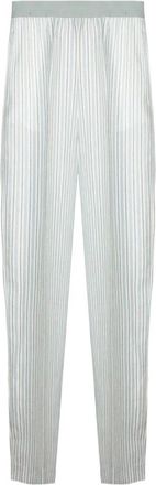 Semicouture Femme, Pantalons, Bleu, Taille: 42 FR Linen Pantalons