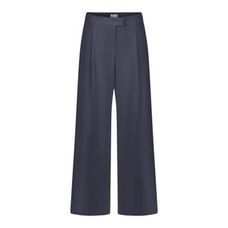 Seductive Klassische Dunkelblaue Weite Beinhose - - Trousers - Damen - Blau - XL