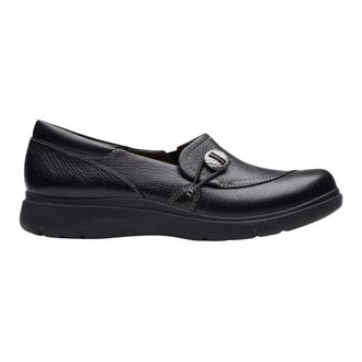 Clarks Schwarze Lederslipper zum Hineinschl&uuml;pfen f&uuml;r Damen - - Shoes - Damen - Schwarzk - 37 EU