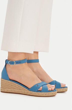 Tommy Hilfiger Espadrilles Hemp Crossover Strap Wedge Espadrilles FW0FW09332 Blau