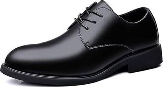 Generic Chaussures habillées Formelles for Hommes à Lacets de Couleur Unie à Bout Pointu en Cuir végétalien Chaussures Derby à Talon carré Antidérapantes à Ti