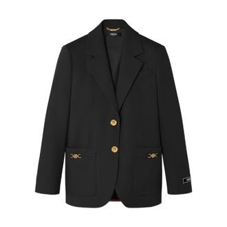 Versace Barocco Gabardine Boxy Blazer - - Jackets - Damen - Schwarzk - S