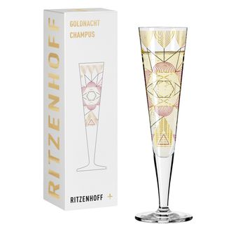 Ritzenhoff 1071026 Champagnerglas 200 ml - Serie Goldnacht Nr. 26 - Edles Designerstück mit Echt-Gold - Made in Germany
