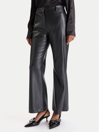 HUGO BOSS Hose aus Kunstleder Hamunelle-1 50546824 Schwarz Flare Fit