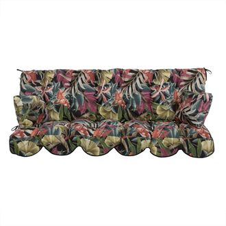 Patio Hollywoodschaukel Auflage 180x50 cm Minorca Bankauflage mit Rückenlehne 2 Seitenkissen Volant vorne