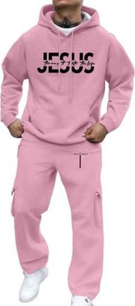 Generic Surv&ecirc;tement pour homme imprim&eacute; &agrave; manches longues sweat &agrave; capuche ensembles d&eacute;contract&eacute;s mode sport jogging tops bas doux athl&eacute;tique v&ecirc;tements de sport