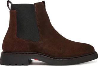 Tommy Hilfiger Homme, Chaussures, Brun, Taille: 44 EU Chelsea Bottes en Daim L&eacute;ger
