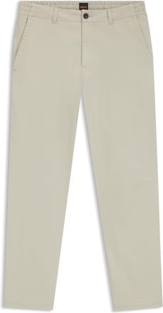 BOSS Herren Sanderson-L-2 Regular-Fit Hose aus Baumwoll-Mix mit Twill-Struktur Hellbeige 32/32