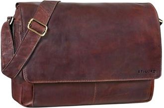 STILORD Como Sac à bandoulière vintage en cuir véritable pour homme 15,6 Pour le bureau et la vie quotidienne Couleur : noir, Ébène - Marron, 15,6 Zoll