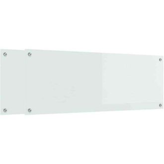 vidaXL K&uuml;chenr&uuml;ckwand 2 pcs Wei&szlig; 110 x 40 cm Geh&auml;rtetes Glas vidaXL