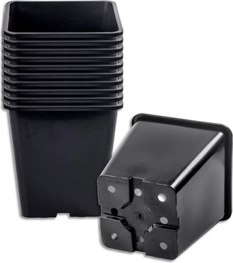 Wohnkult 10 x Pflanztopf 11 L schwarz 25x25x26cm Blumentopf Blumenkübel Pflanztöpfe