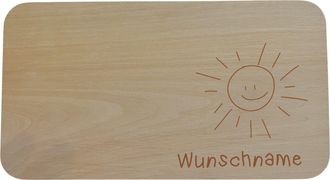 Ffelsenfest Fr&uuml;hst&uuml;cksbrettchen Kinder I Brotzeitbrett personalisiert I Sonne