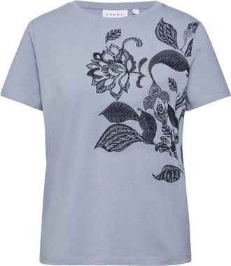 Comma Kurzarmshirt T-Shirt T-Shirt mit Frontprint aus Baumwollmix