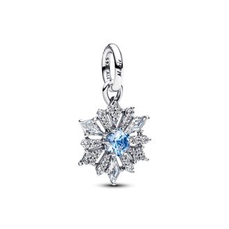 Pandora Moments Disney Eisk&ouml;nigin Elsa Schneeflocke Charm-Anh&auml;nger aus Sterling-Silber mit k&uuml;nstlichem Kristall und Zirkonia, Kompatibel ME und Moments, 79420